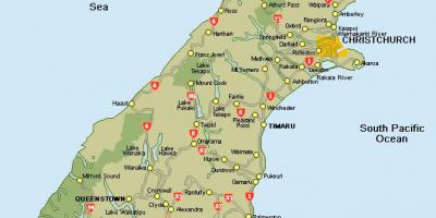 New Zealand kort - Kort, New Zealand (Australien og New Zealand Oceanien)